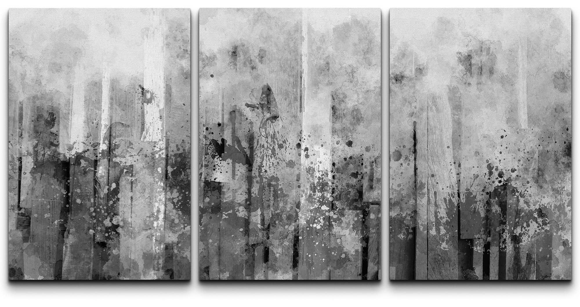 wall26 Canvas Print Wall Art, Black & White Paint Splatter, Modern ...