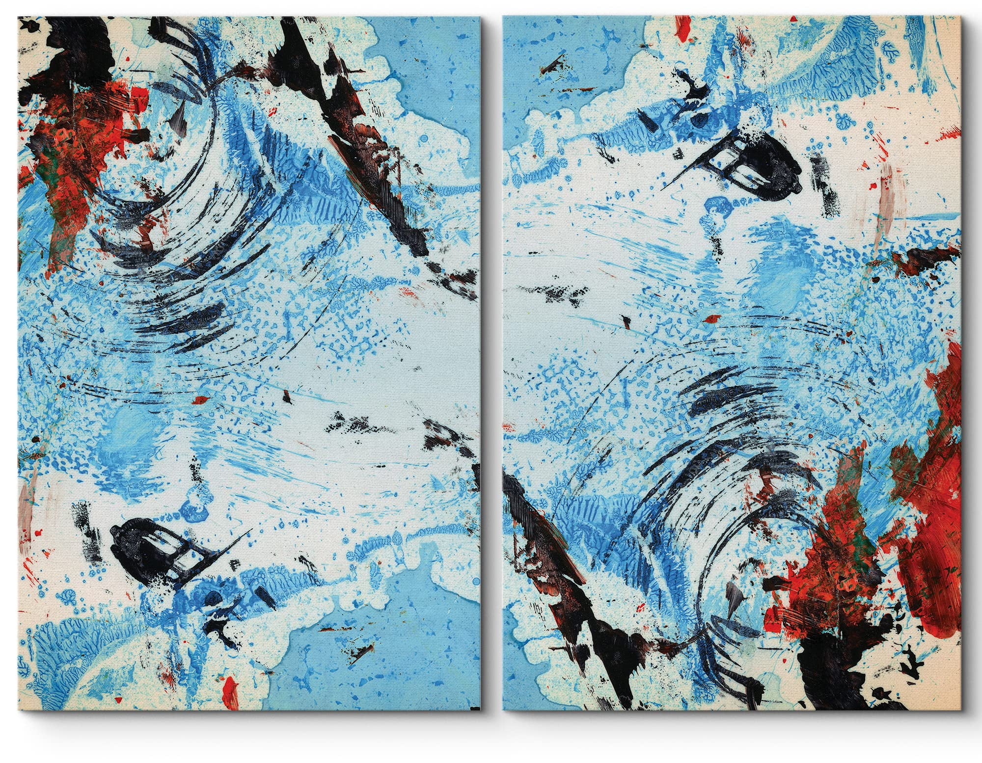 wall26 Canvas Print Wall Art Set Blue Water Puddle Color Splash ...