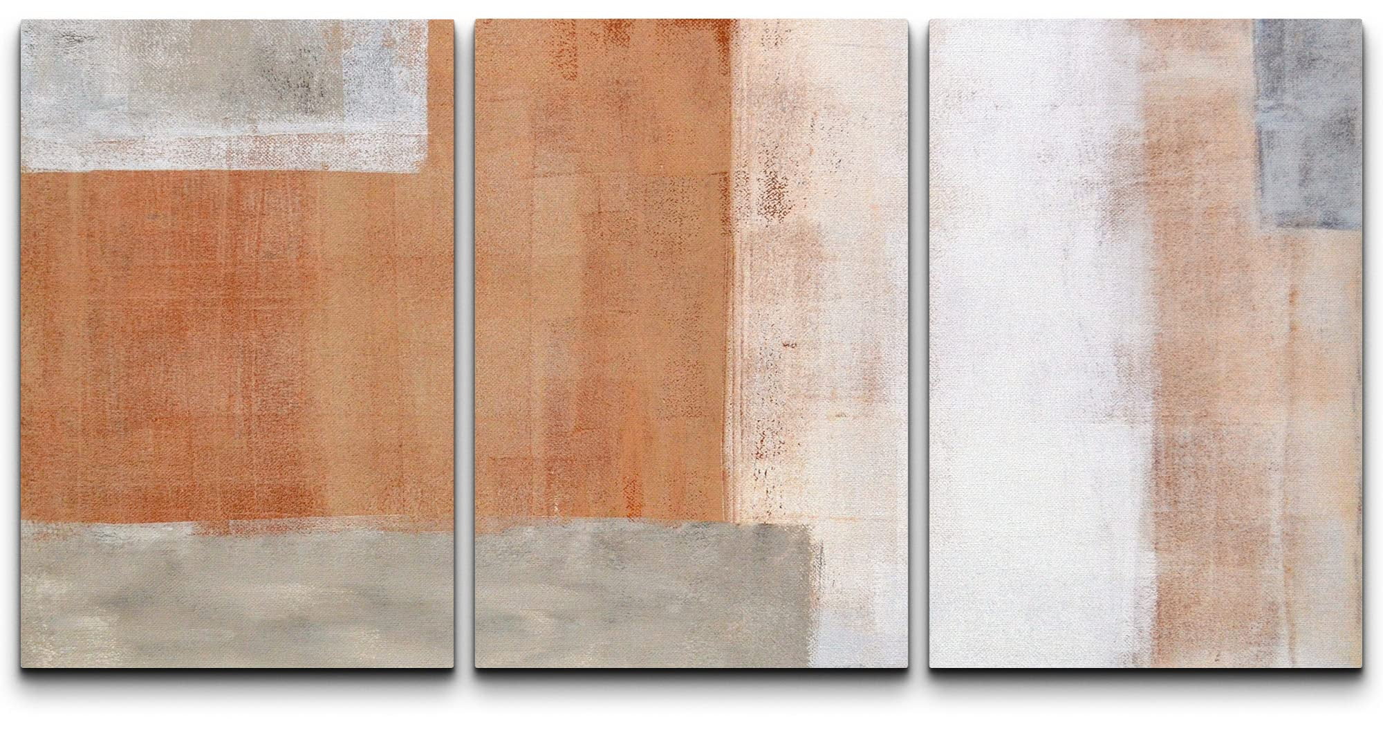 wall26 Canvas Print Wall Art Set Brown & Gray Geometric Color Blocks ...