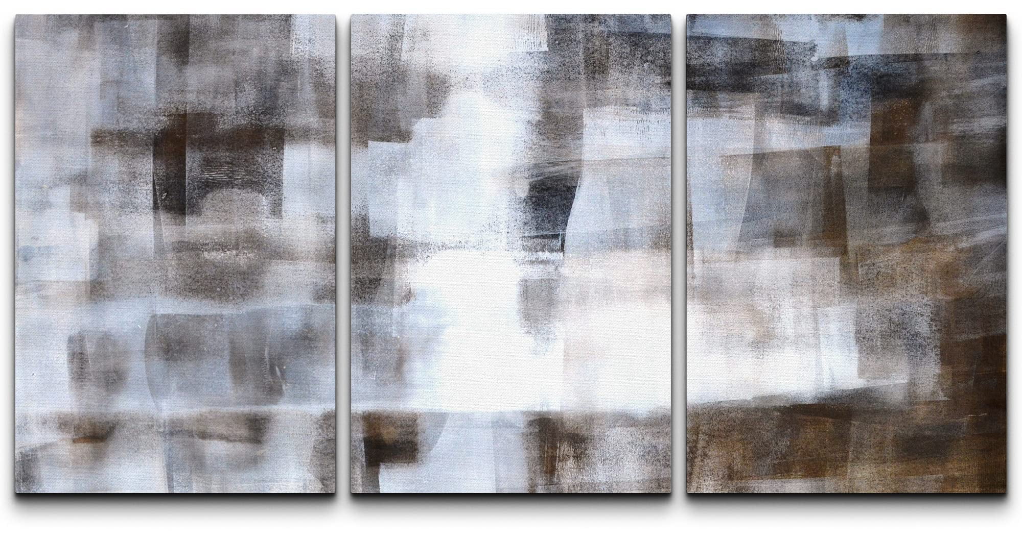 wall26 Canvas Print Wall Art Set Faded Grunge White & Brown Color ...