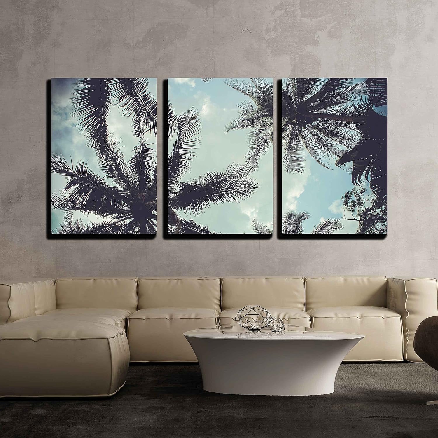 wall26 Canvas Print Wall Art Set Ground View of Coconut Palm Trees ...
