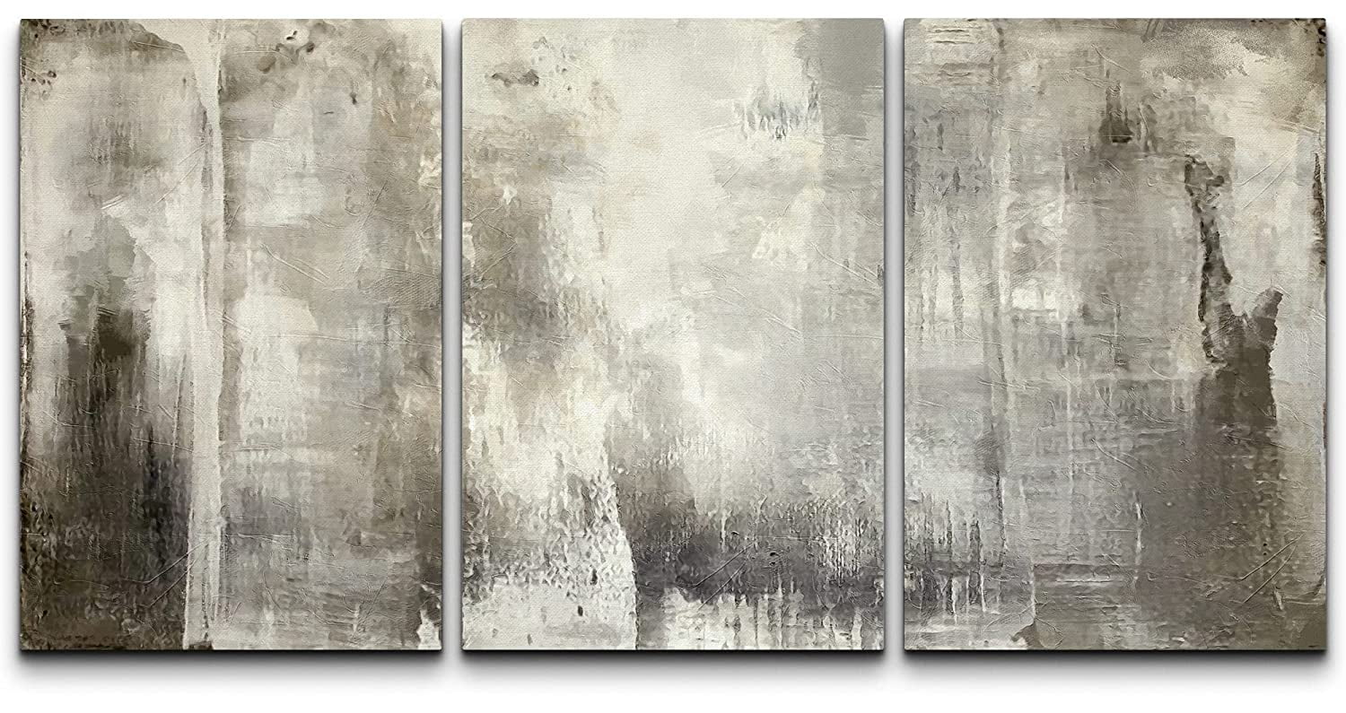wall26 Canvas Print Wall Art Set Minimal Gray Grunge Paint Stroke ...