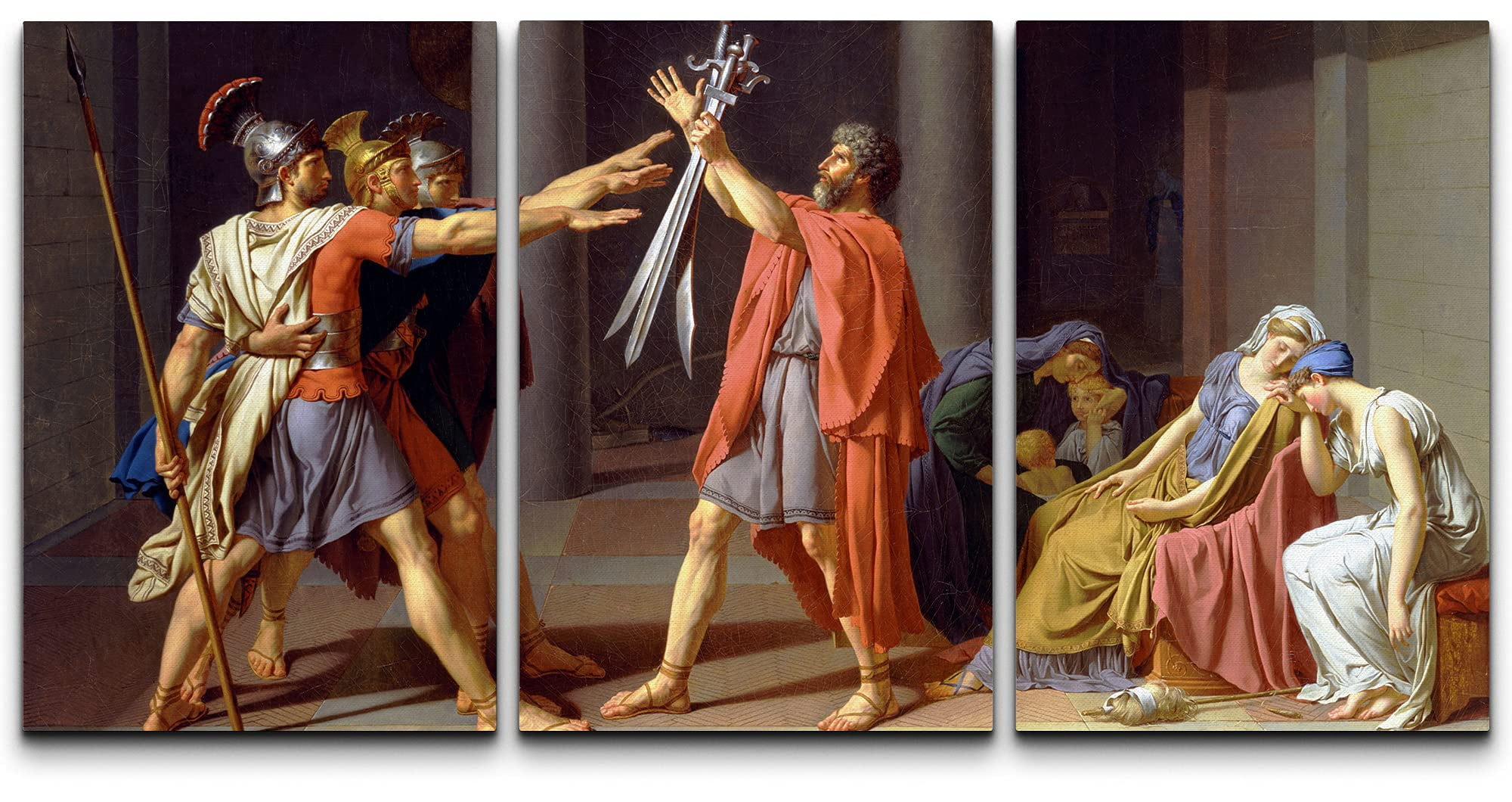 wall26 Canvas Print Wall Art Set Oath of The Horatii by Jacques Louis ...