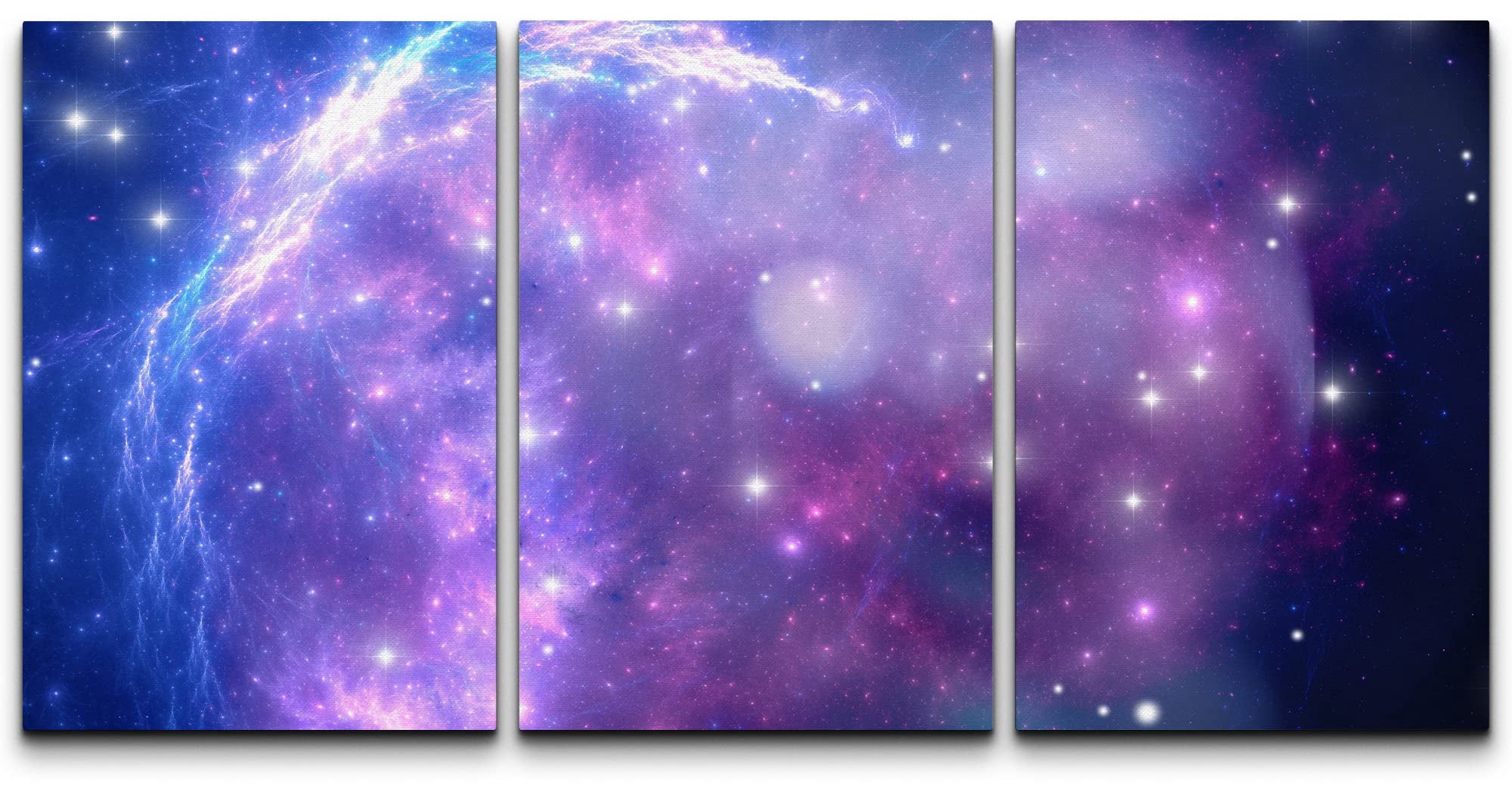 wall26 Canvas Print Wall Art Set Purple & Blue Star Nebula Galaxy ...