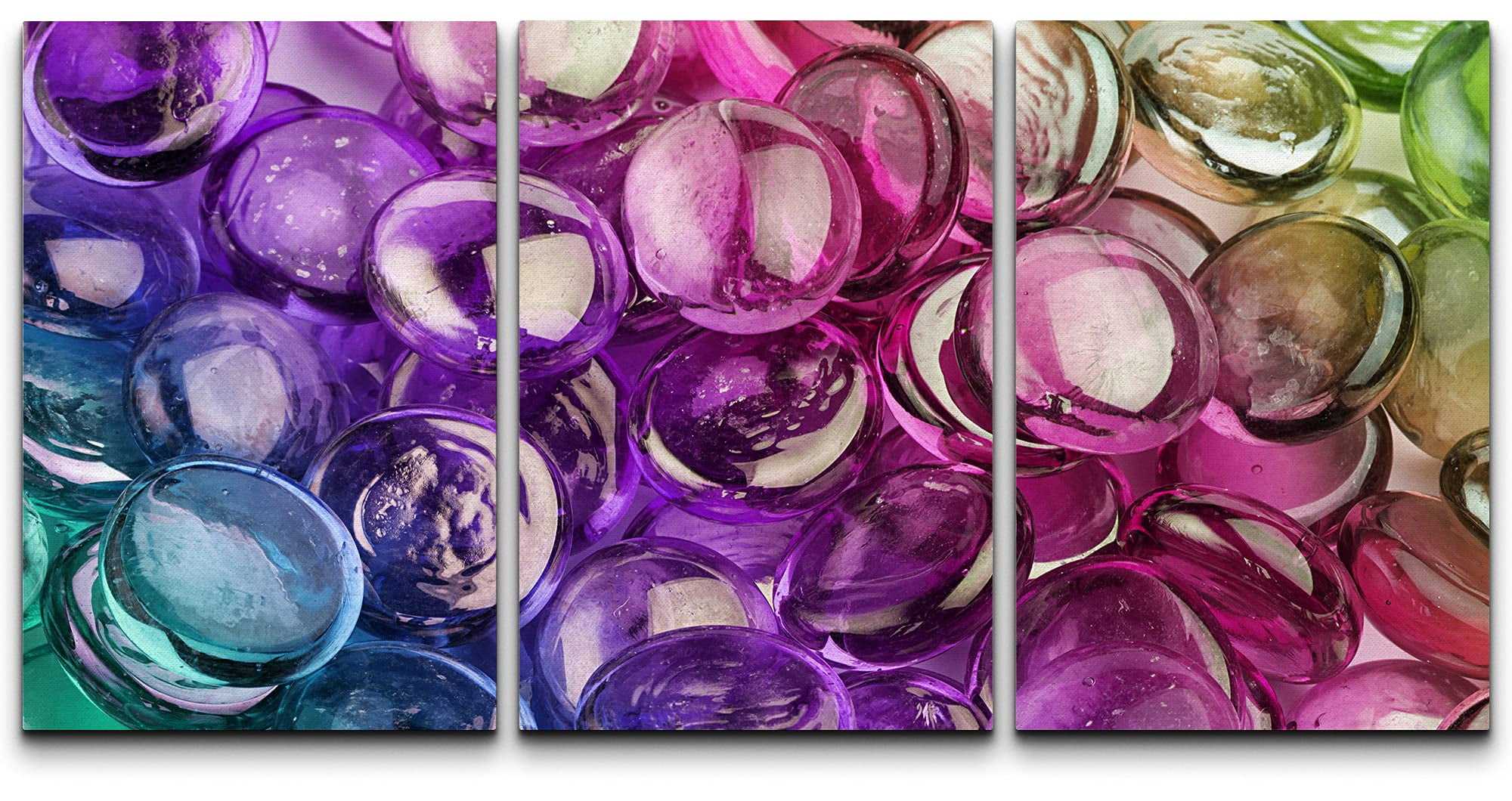 wall26 Canvas Print Wall Art Set Rainbow Glass Pebble Display Abstract ...