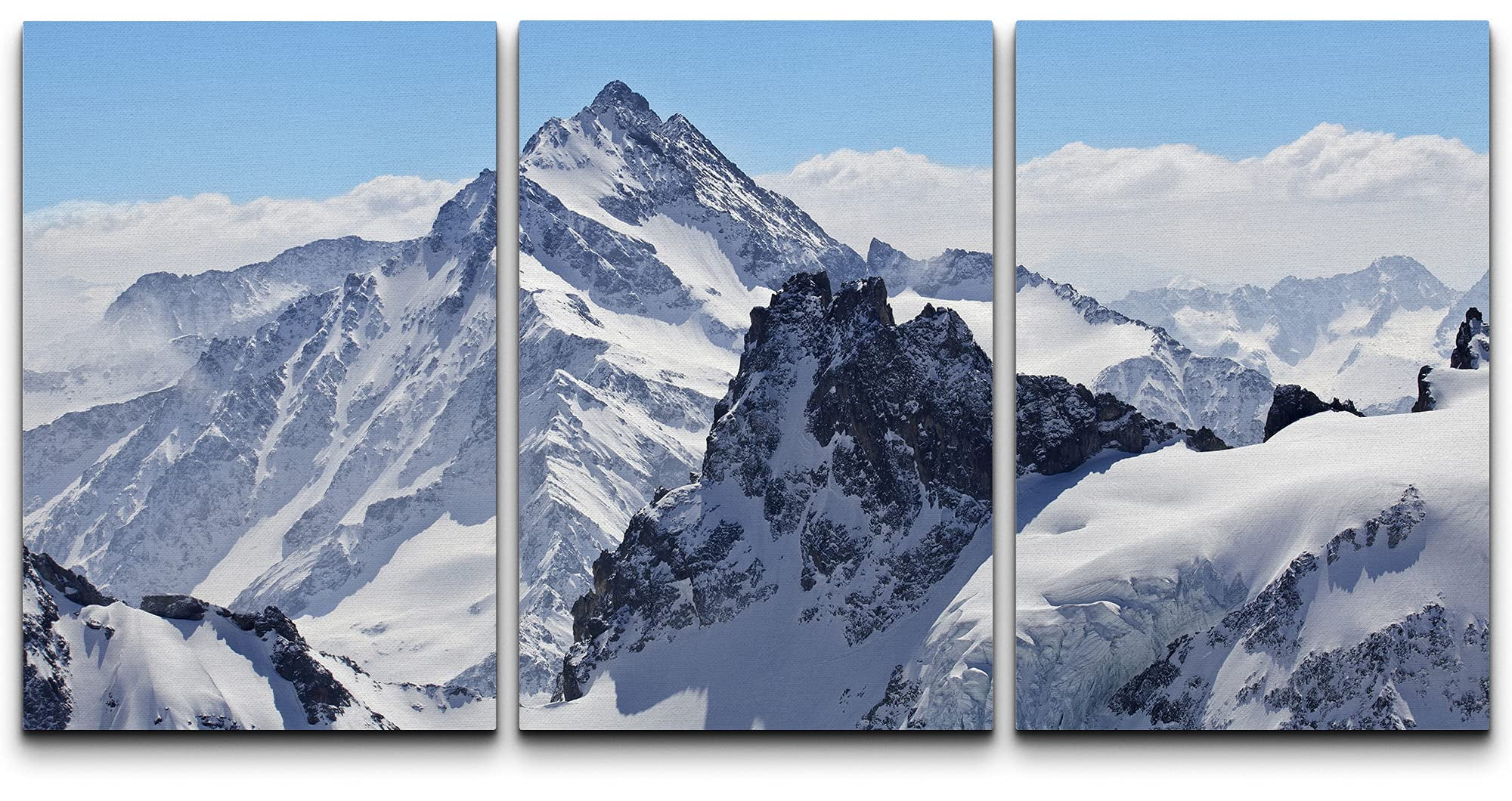 wall26 Canvas Print Wall Art Set Snowy Matterhorn Mountain in Swiss ...