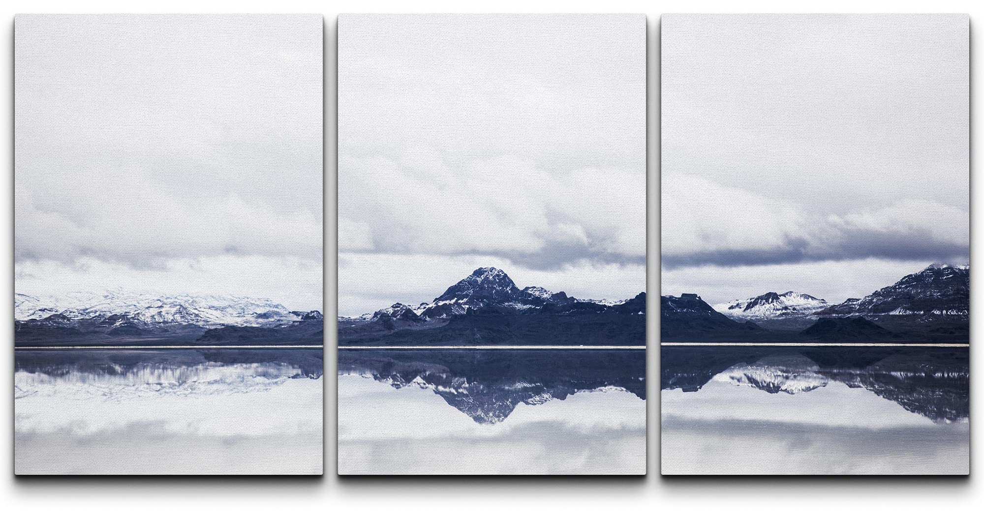wall26 Canvas Print Wall Art Set Snowy Mountain with Lake Reflection ...