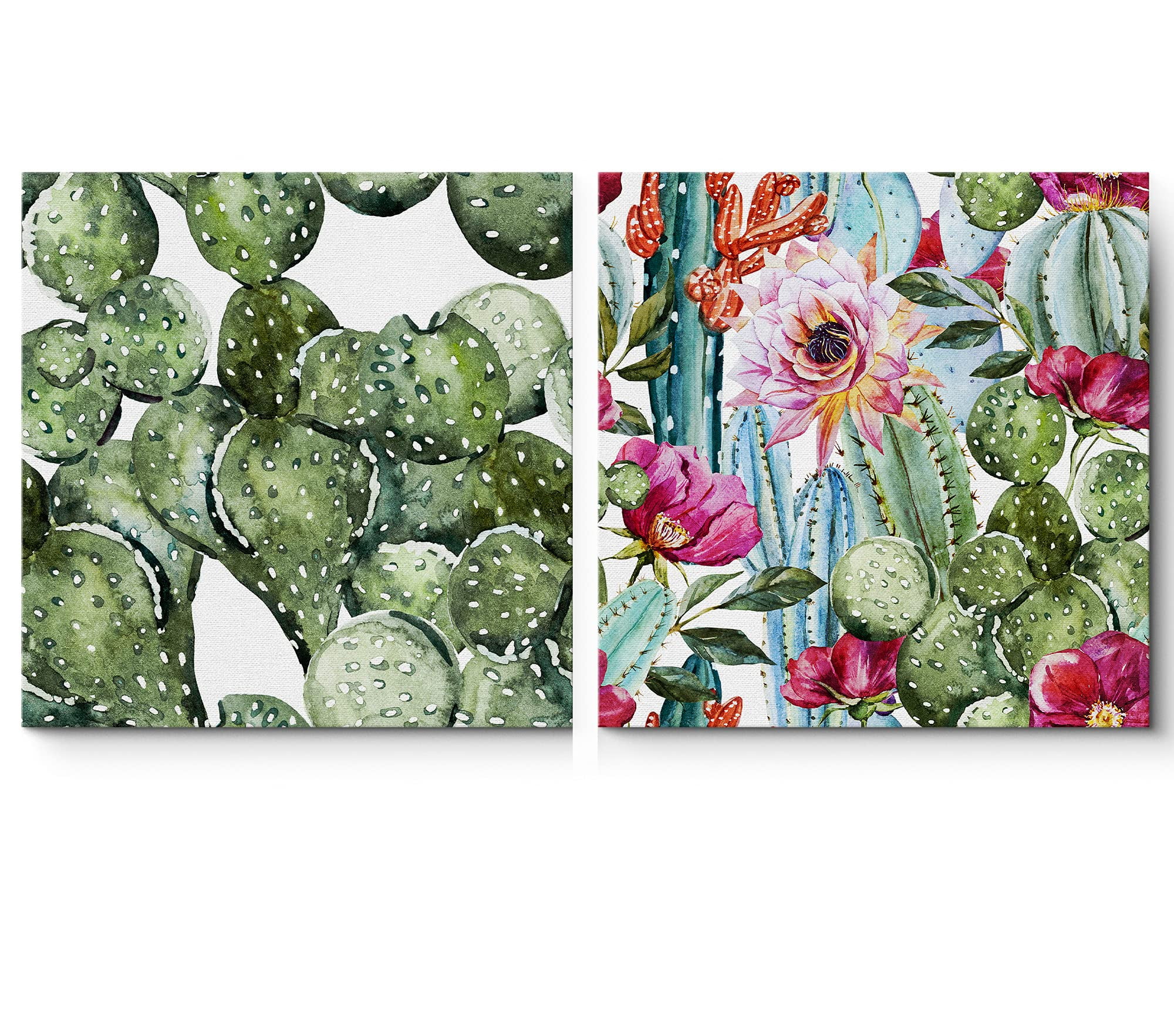 wall26 Canvas Print Wall Art Set Southwestern Vibrant Blooming Cactus ...