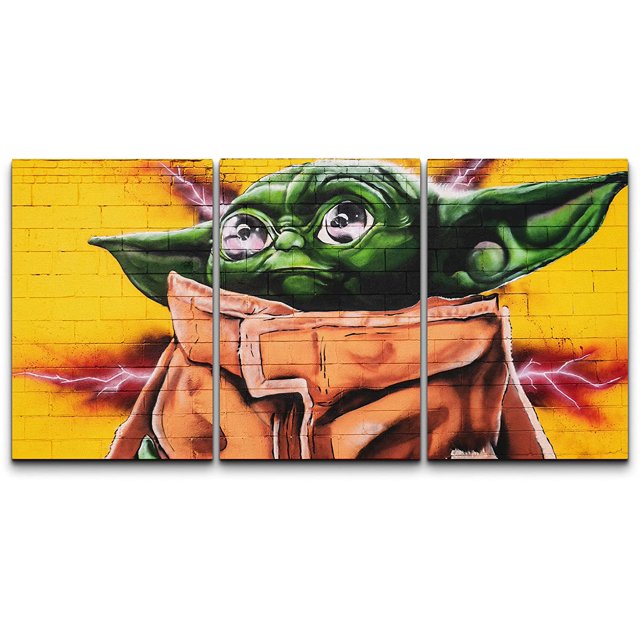 wall26 Canvas Print Wall Art Set Spray Paint Alien Baby Yoda Grogu ...