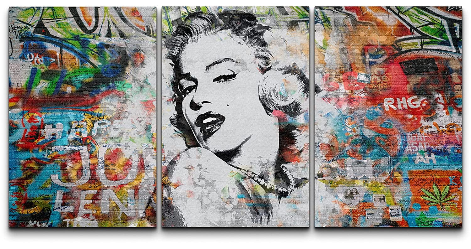 wall26 Canvas Print Wall Art Set Spray Paint Style Marilyn Monroe ...