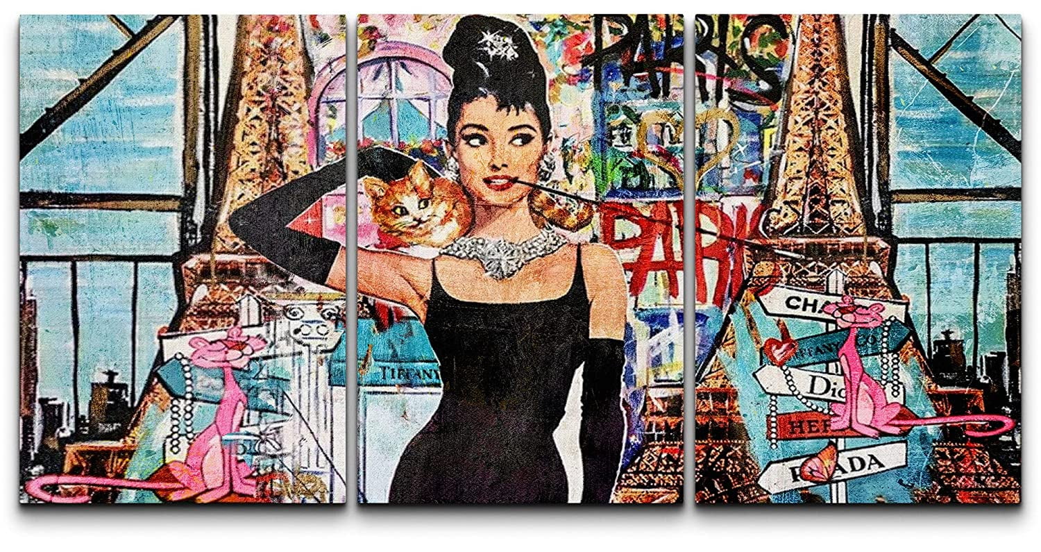 wall26 Canvas Print Wall Art Set Stylish Fashion Audrey Hepburn ...