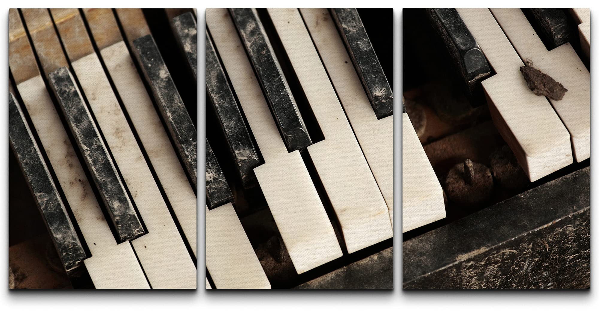 wall26 Canvas Print Wall Art Set Vintage Retro Broken Piano Key Close ...