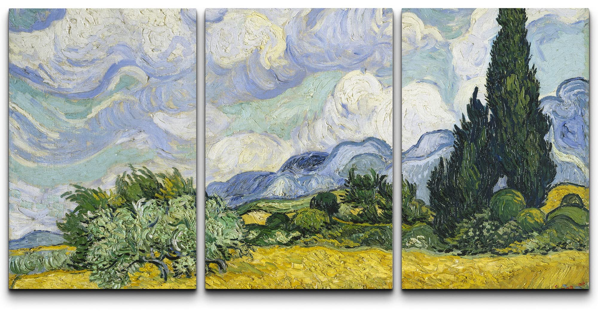 wall26 Canvas Print Wall Art Set Wheat Field by Vincent Van Gogh Nature Wilderness Illustrations ...