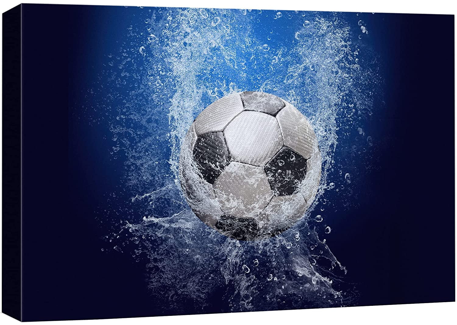 Soccer Ball Blue Background