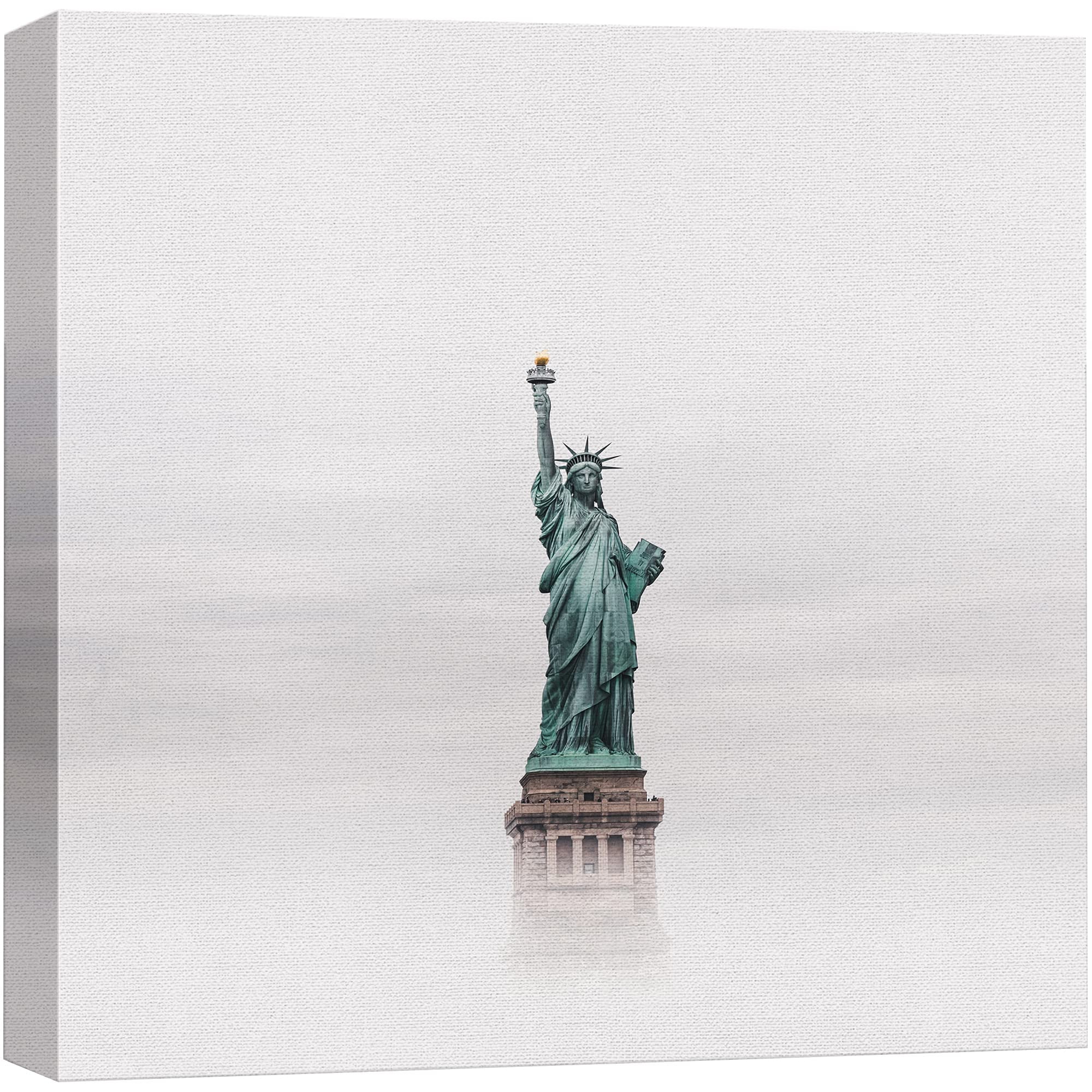 wall26 Canvas Print Wall Art Statue of Liberty in the Mist Architecture ...
