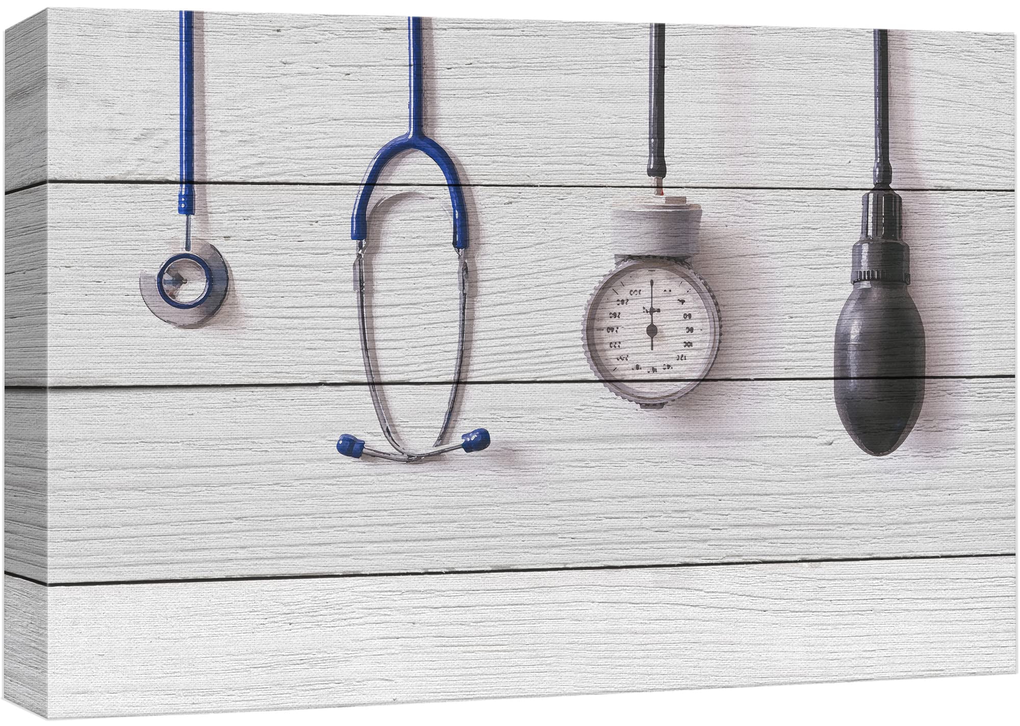 wall26 Canvas Print Wall Art Stethoscope & Blood Pressure Tools on Wood ...