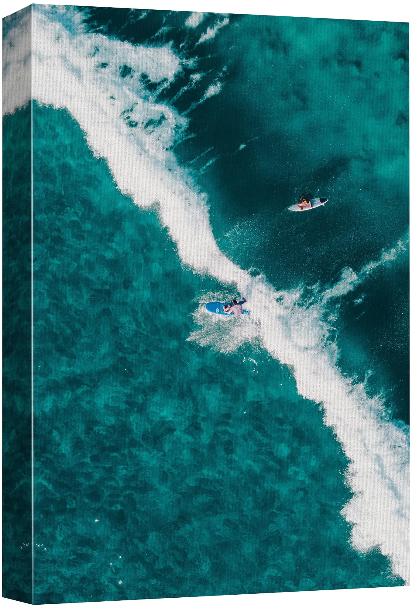 wall26 Canvas Print Wall Art Surfers Paddle Out on The Beach Sports ...