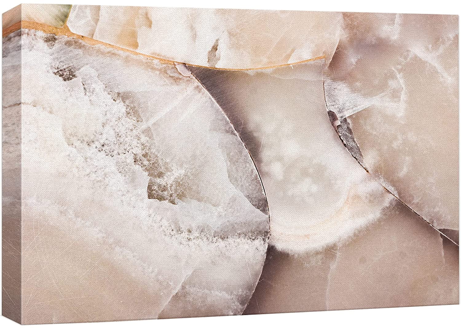 wall26 Canvas Print Wall Art Tan White Orange Marble Crystal Gemstone ...