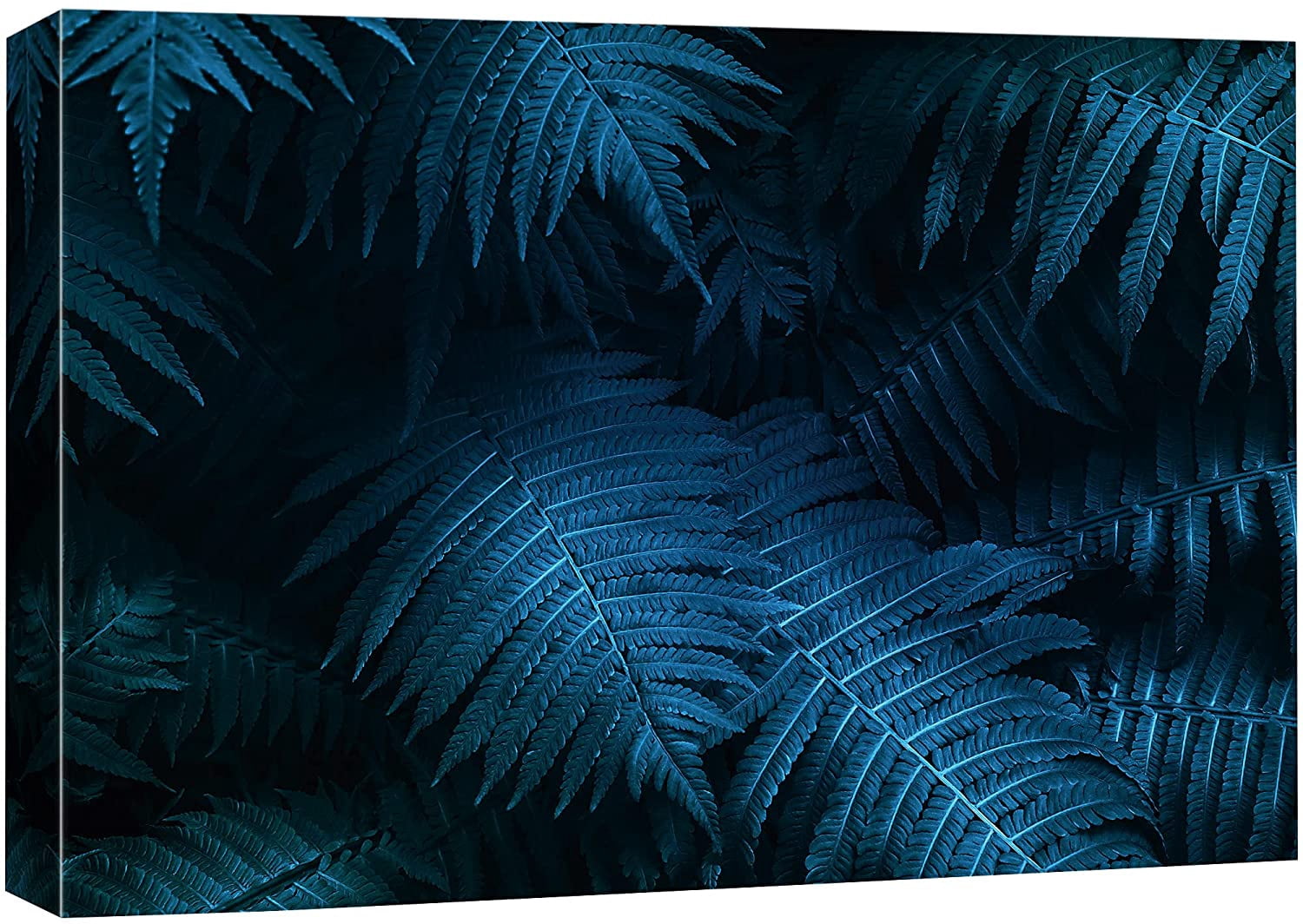 wall26 Canvas Print Wall Art Tropical Dark Blue Palm Leaf Collage ...