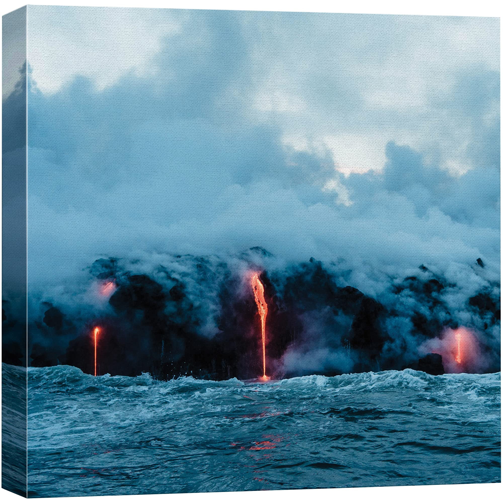 wall26 Canvas Print Wall Art Tropical Volcanic Eruption at Sea Nature ...