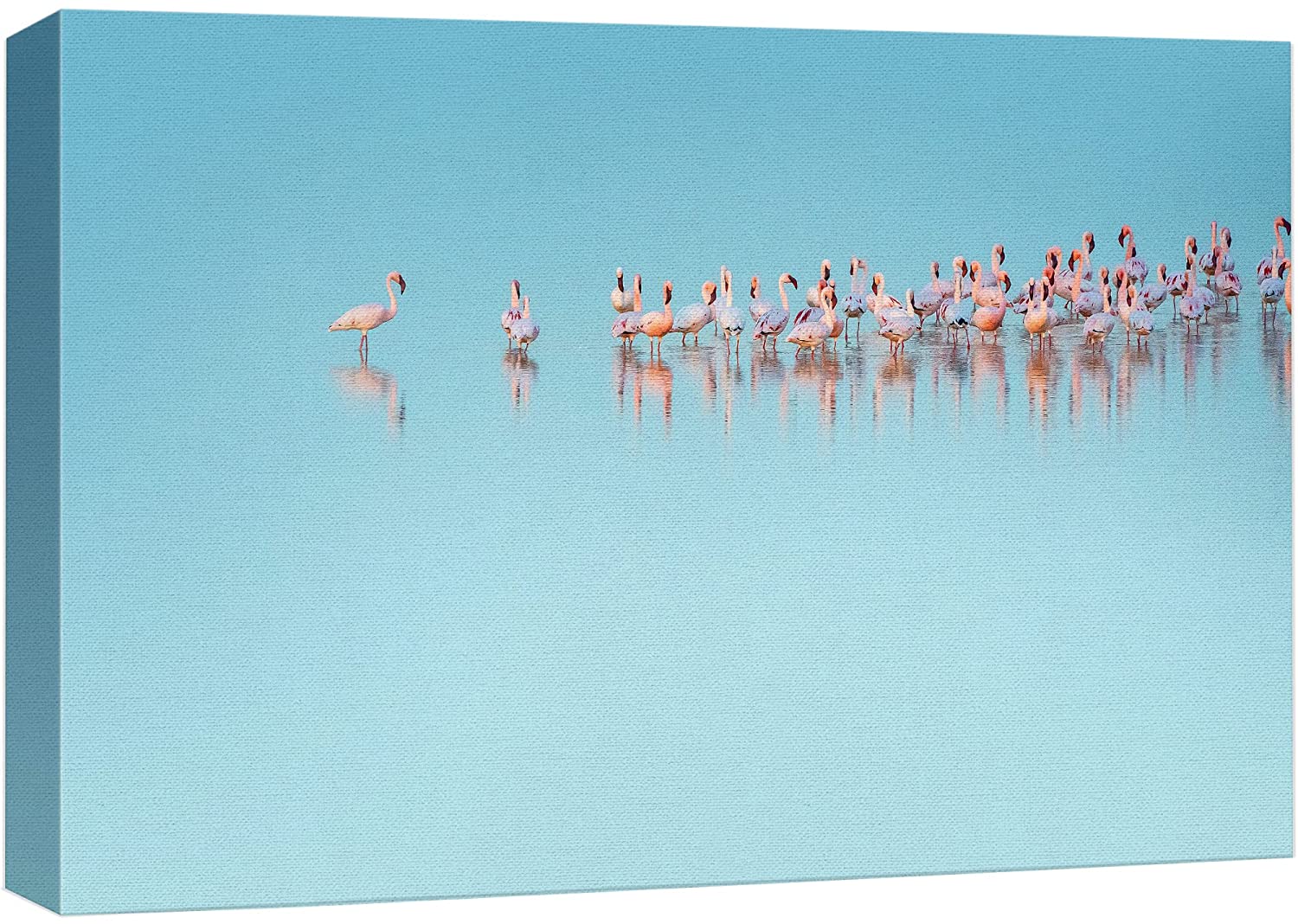 wall26 Canvas Print Wall Art Vibrant Neon Tropical Water Flamingo Birds ...