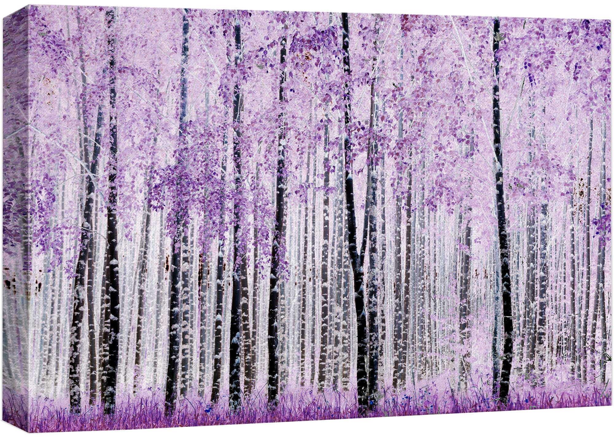 wall26 Canvas Print Wall Art Vibrant Purple & White Spring Paint Stroke ...