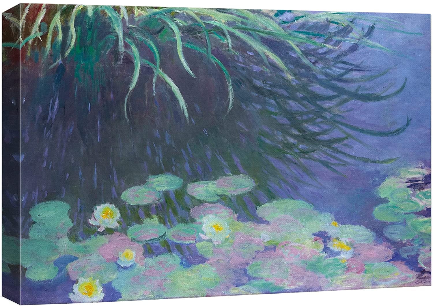 wall26 Canvas Print Wall Art Water Lilies with Grass Reflection Claude ...