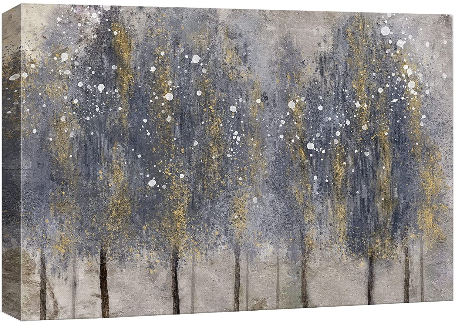 wall26 Canvas Print Wall Art Watercolor Paint Splatter Forest Farm Tree ...
