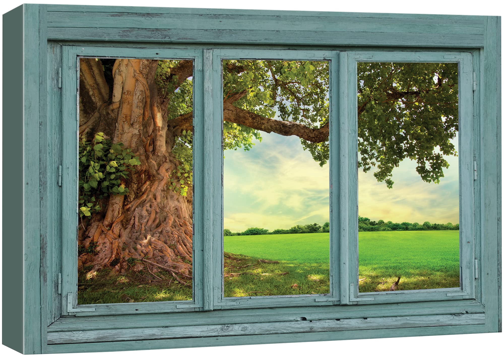 wall26 Canvas Print Wall Art Window View of Knotted Tree & Winding ...