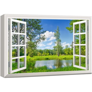 3D Visual Effect View Through Window Frame European Style Town by The ...