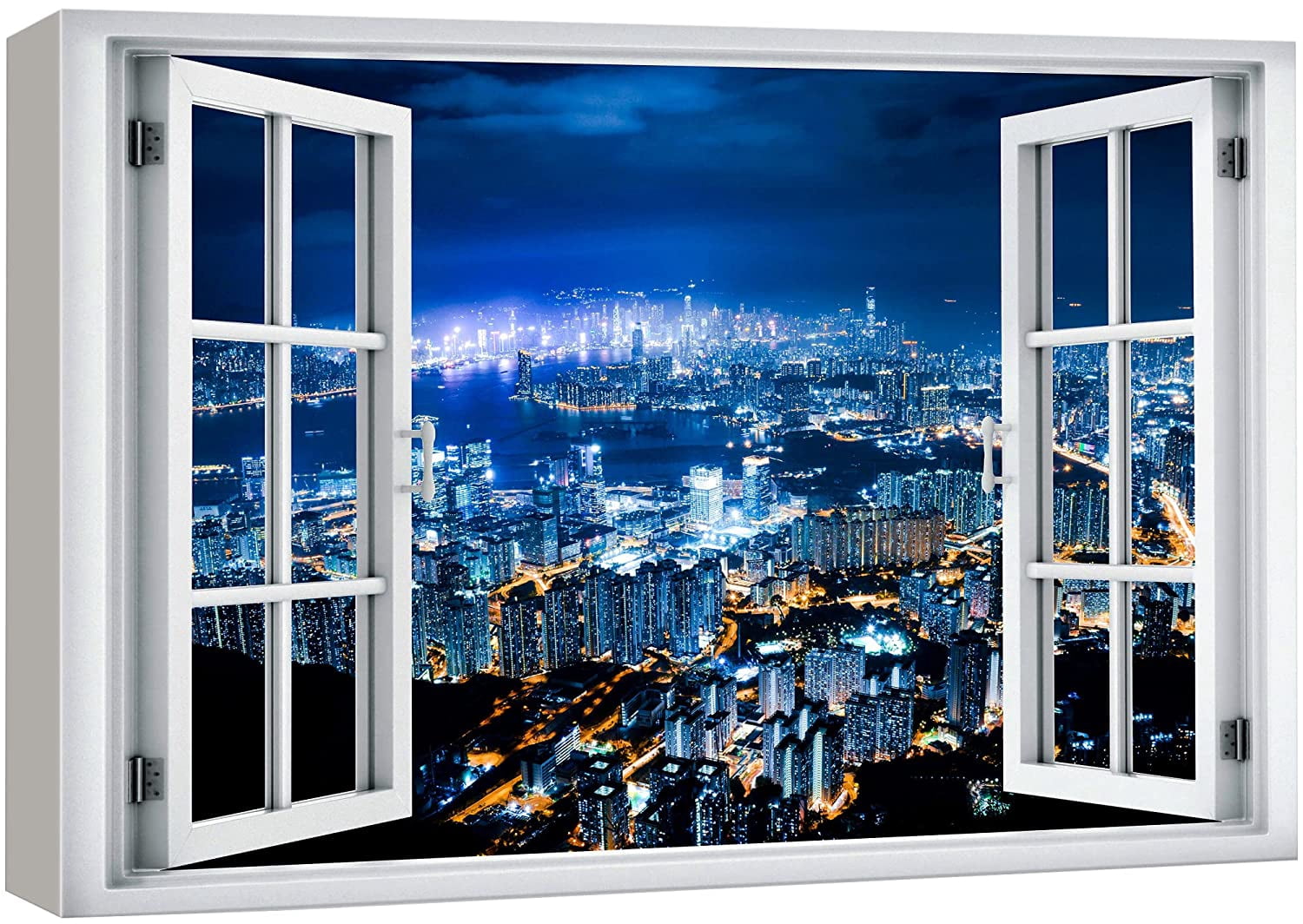 wall26 Canvas Print Wall Art Window View Urban New York City Nightlife ...