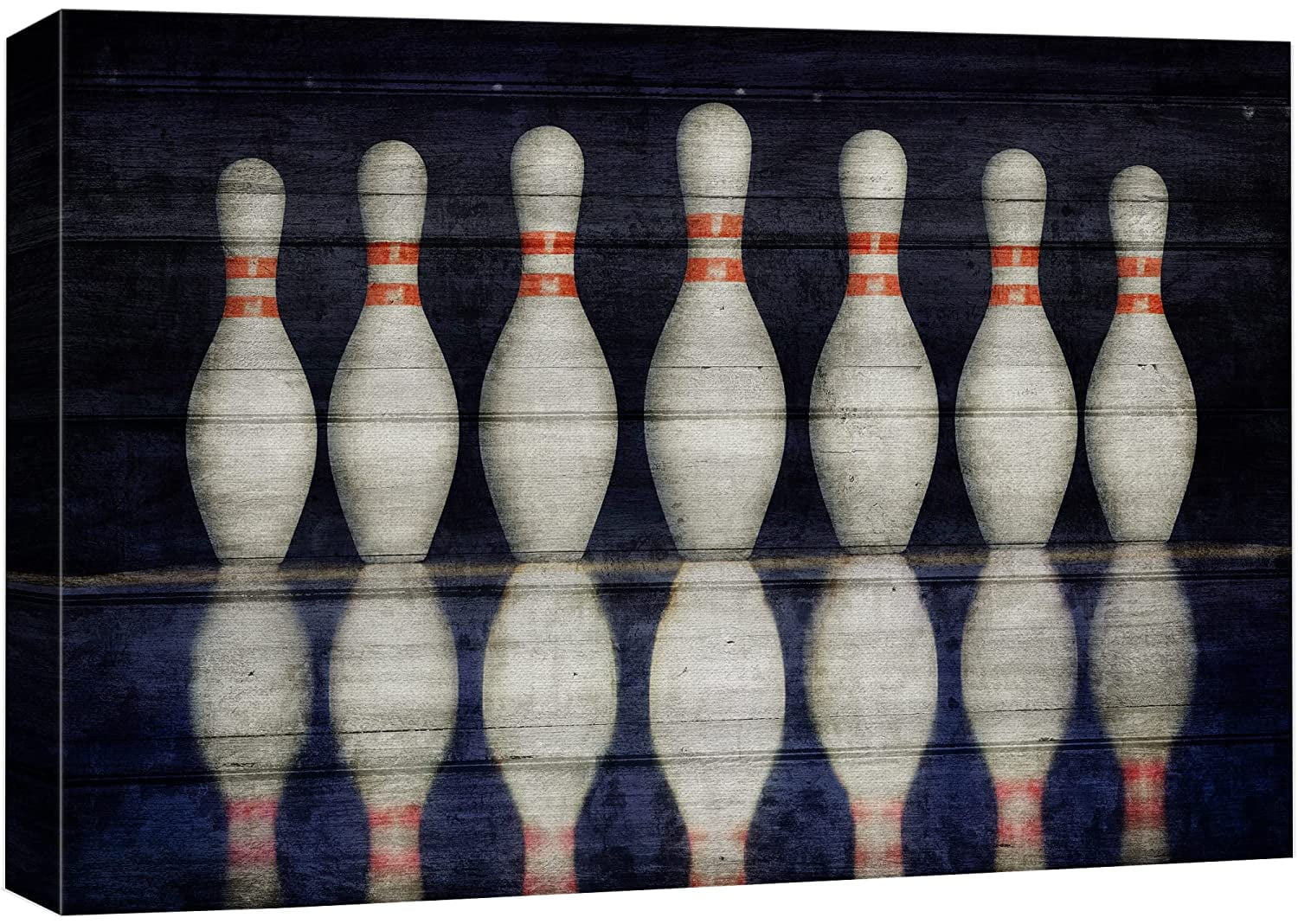 wall26 Canvas Print Wall Art Wood Panel Effect Bowling Ball Pin ...