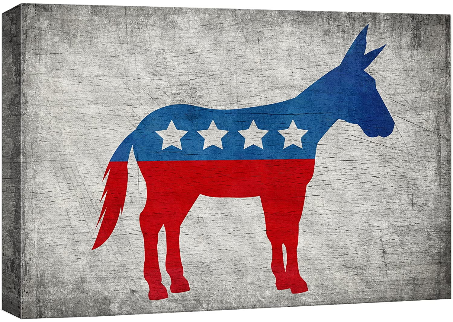 wall26 Canvas Print Wall Art Wood Panel Style American Donkey ...