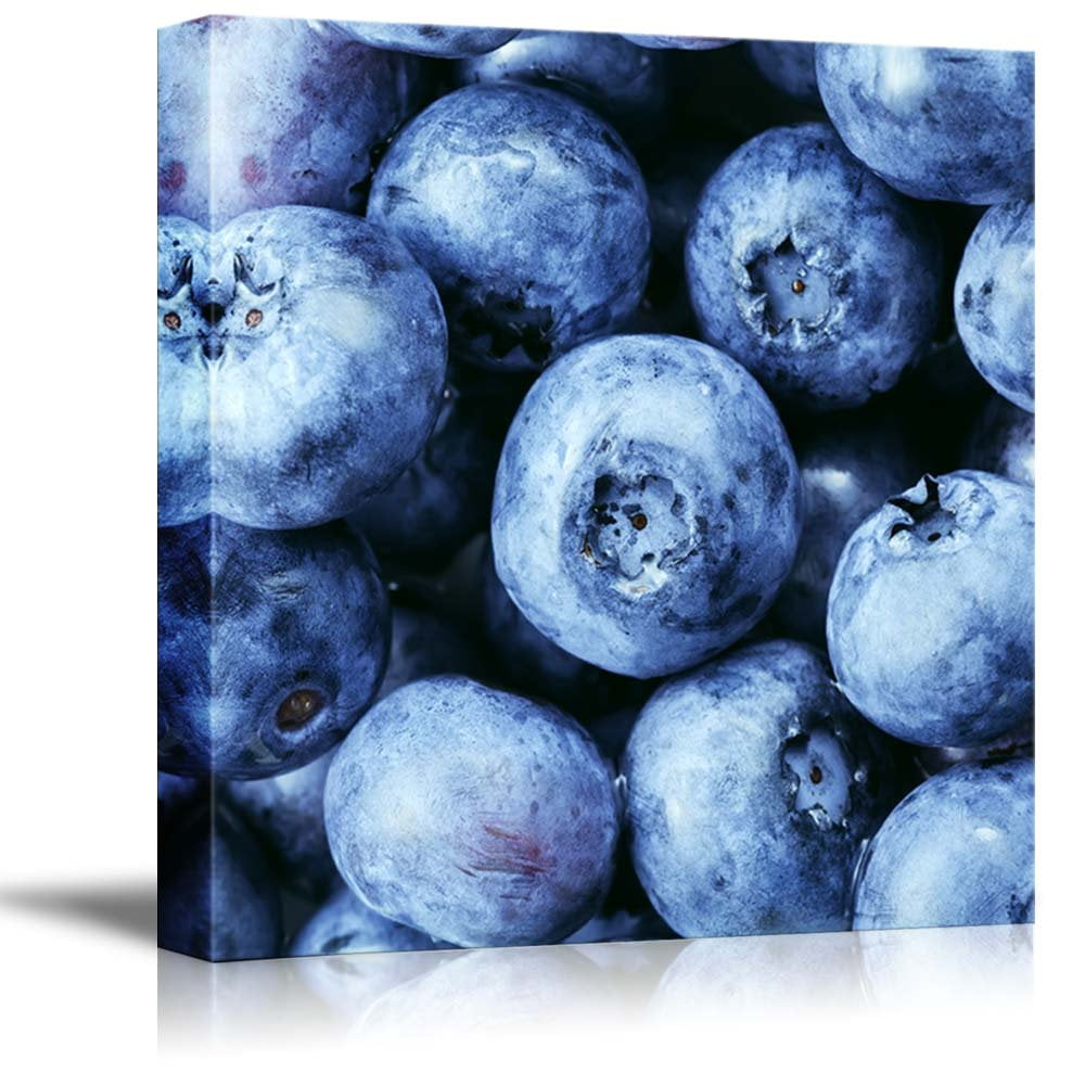 wall26 - Canvas Prints Wall Art - Freshly Picked Blueberries Background ...