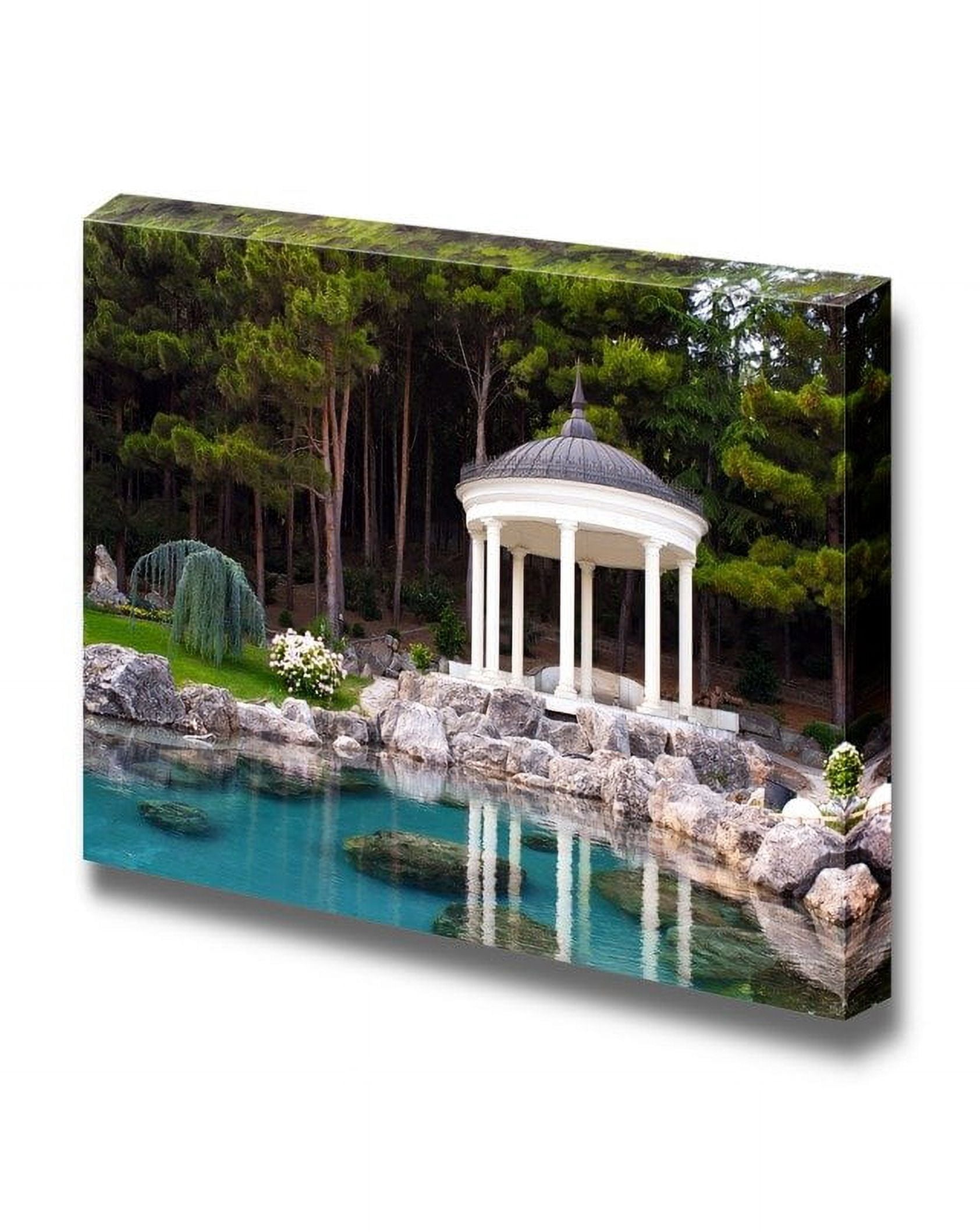 wall26 - Canvas Prints Wall Art - Gazebo by The Pond in a Beautiful ...