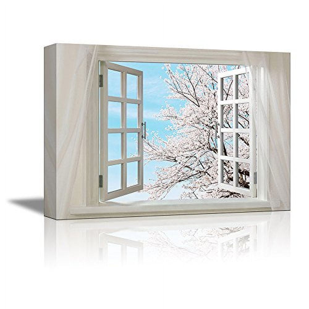 wall26 - Canvas Prints Wall Art - Glimpse into Cherry Blossom in Spring ...