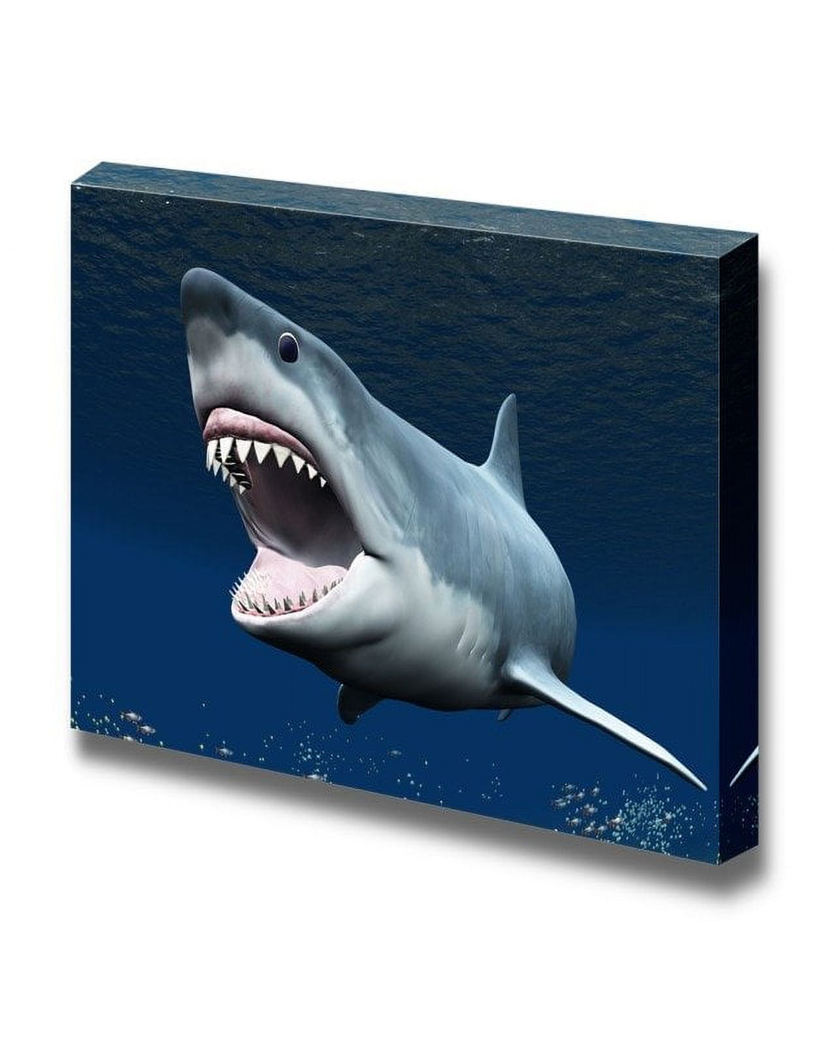 wall26 - Canvas Prints Wall Art - Great White Shark | Modern Wall Decor ...
