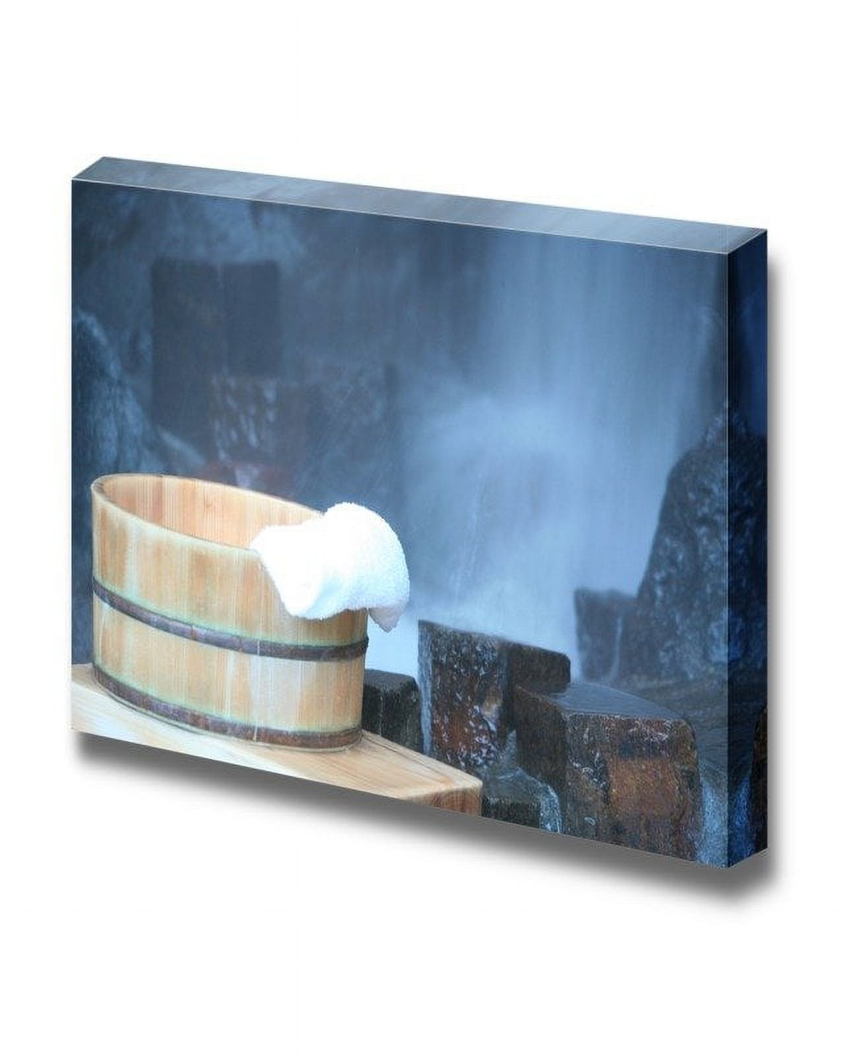 wall26 - Canvas Prints Wall Art - Natural Sauna with Towel and Flowing ...