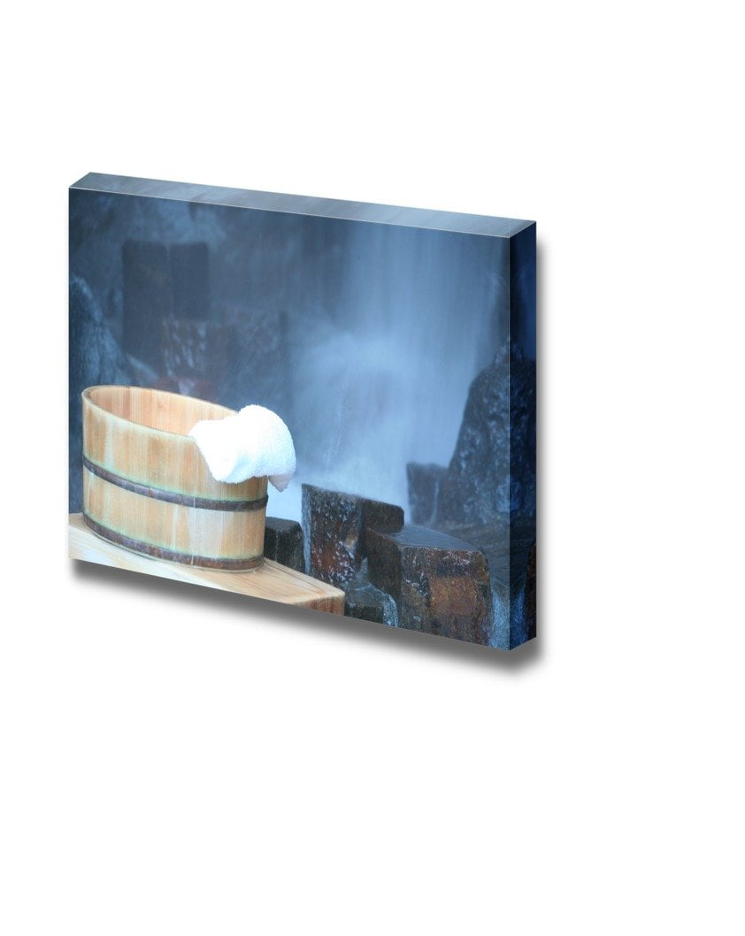 wall26 - Canvas Prints Wall Art - Natural Sauna with Towel and Flowing ...