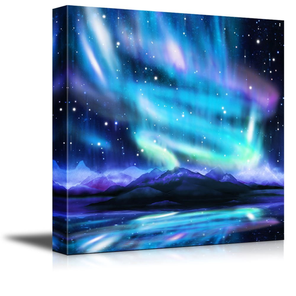 wall26 - Canvas Prints Wall Art - Northern Lights,Aurora Borealis ...
