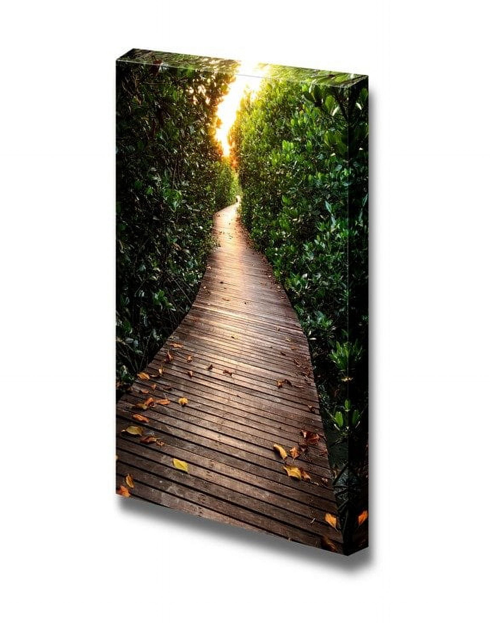 wall26 - Canvas Prints Wall Art - Wooden Bridge in Mangrove Forest ...