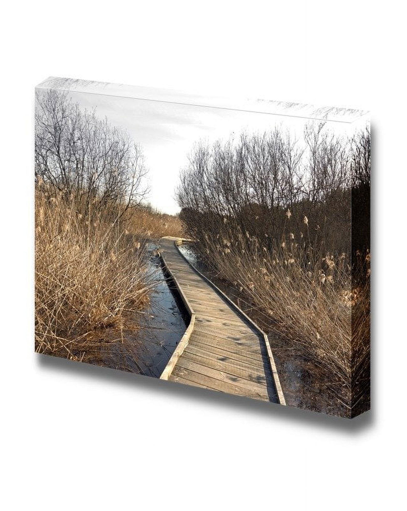 wall26 - Canvas Prints Wall Art - Wooden Pathway Over a Swamp Area in ...