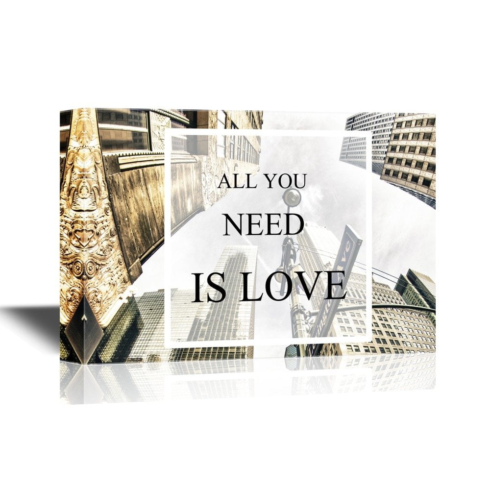 wall26 - Canvas Wall Art - All You Need is Love Quotes on Highrise ...