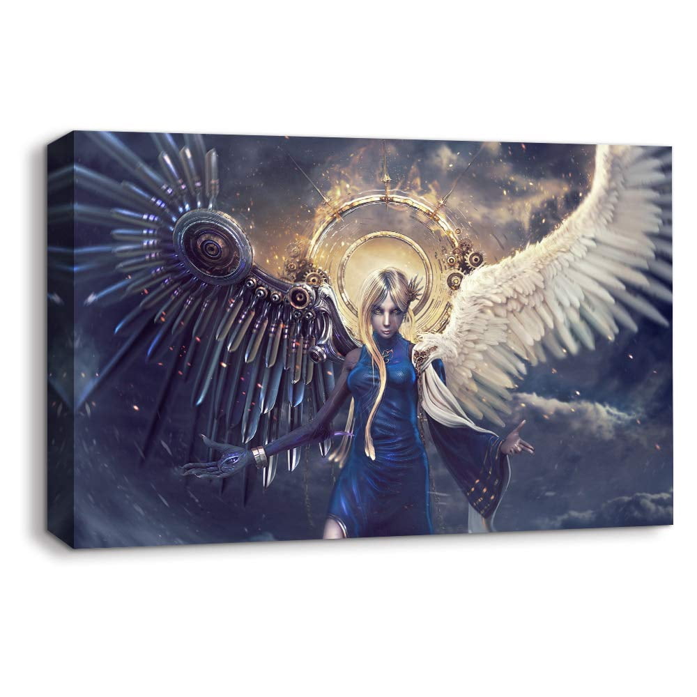 wall26 Canvas Wall Art Angel and Dragon Pictures Home Wall Decorations ...