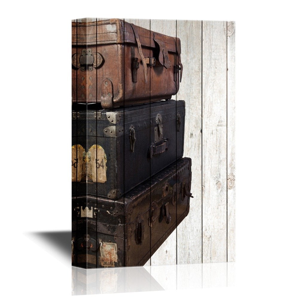 wall26 - Canvas Wall Art - Antique Steamer Trunks - Gallery Wrap Modern ...