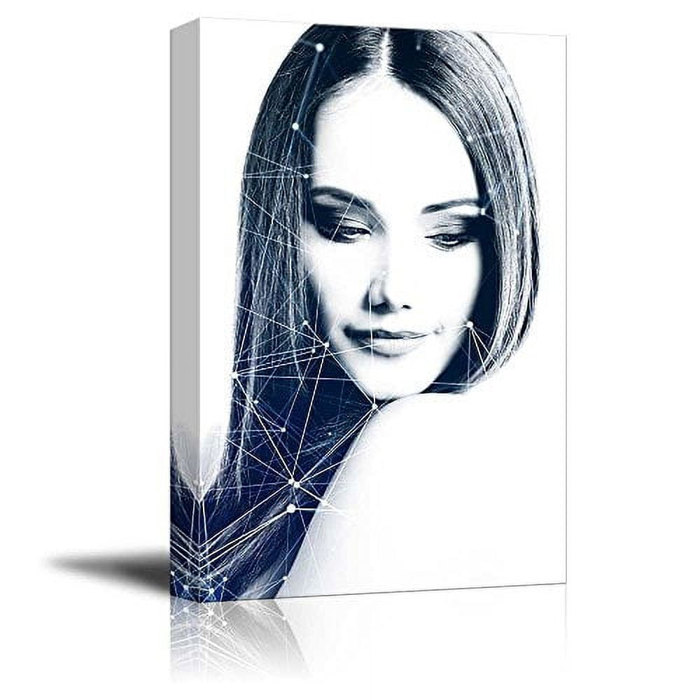 wall26 - Canvas Wall Art - Double Exposure with Constellation Nodes and ...