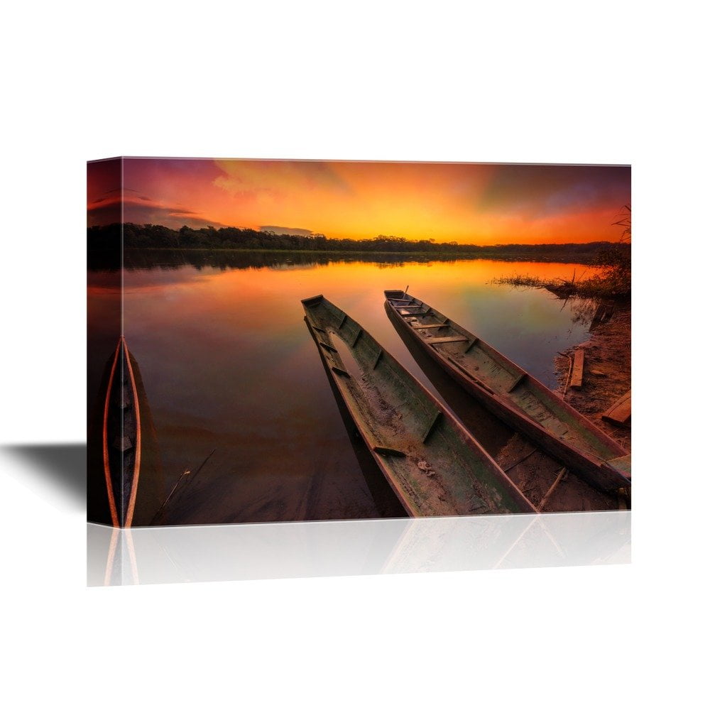 wall26 - Canvas Wall Art - Dramatic Sunset in The Amazon Rain Forest ...