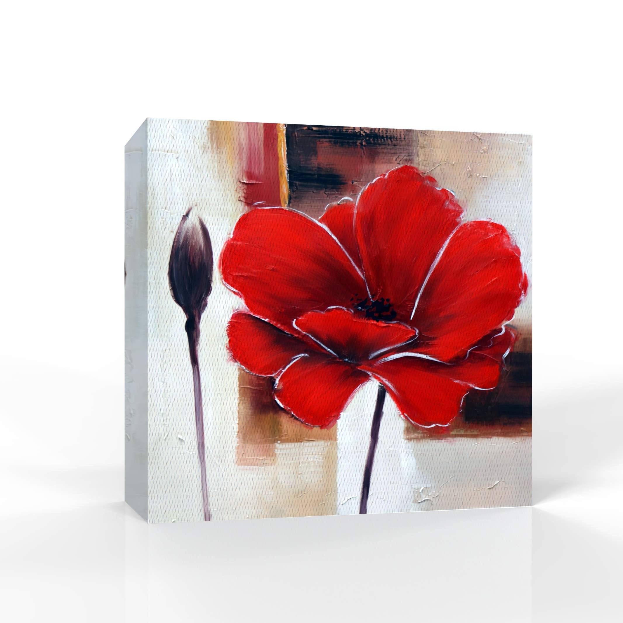 wall26 Canvas Wall Art Elegant Red Flowers Pictures Home Wall ...