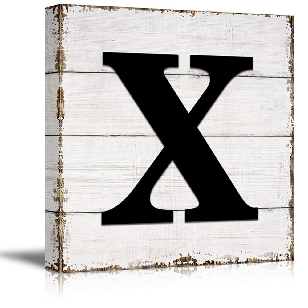 wall26 Canvas Wall Art English Letter Wood Background Home Wall ...