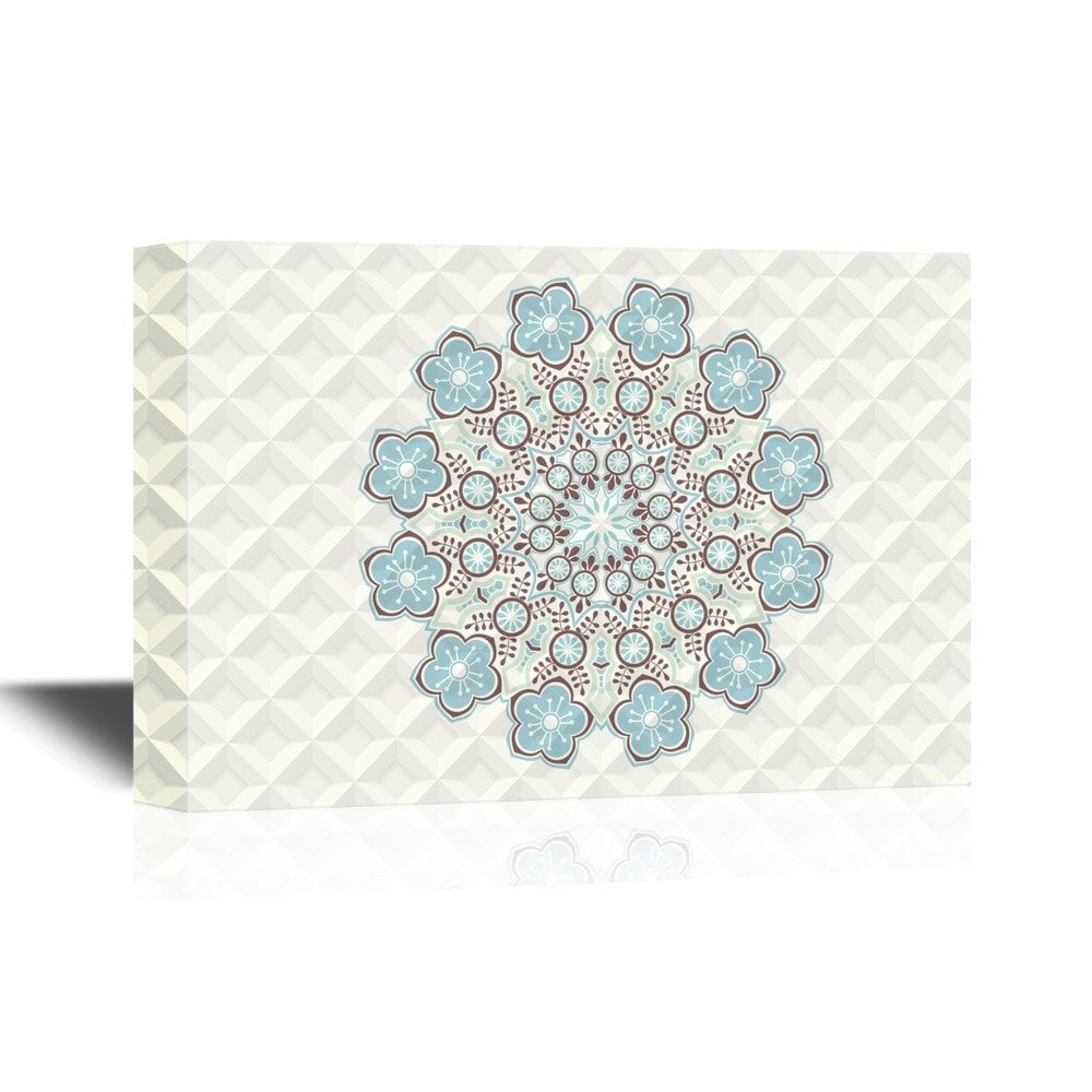 wall26 - Canvas Wall Art - Floral Pattern Artwork - Gallery Wrap Modern ...